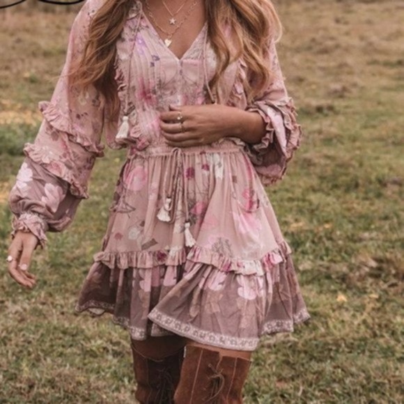 Dresses | Floral Print Boho Ruffle Detail Mini Dress | Poshmark